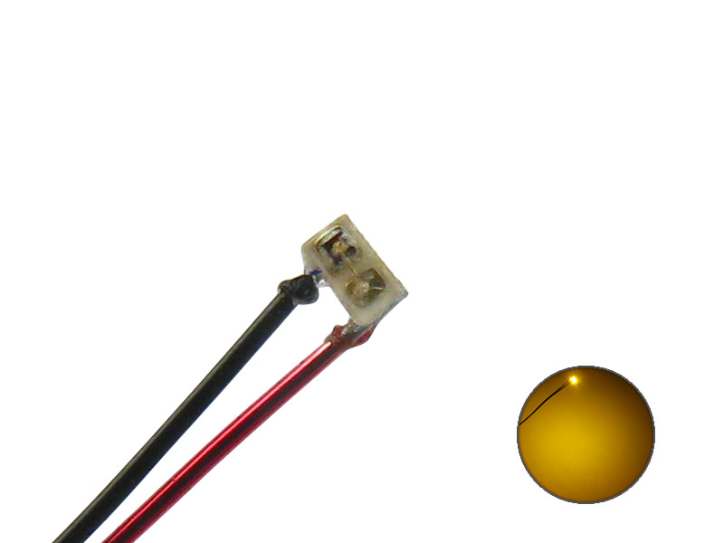 www.modellbahn-exklusiv.de - SMD LED 0201 mit Kupferlackdraht gelb