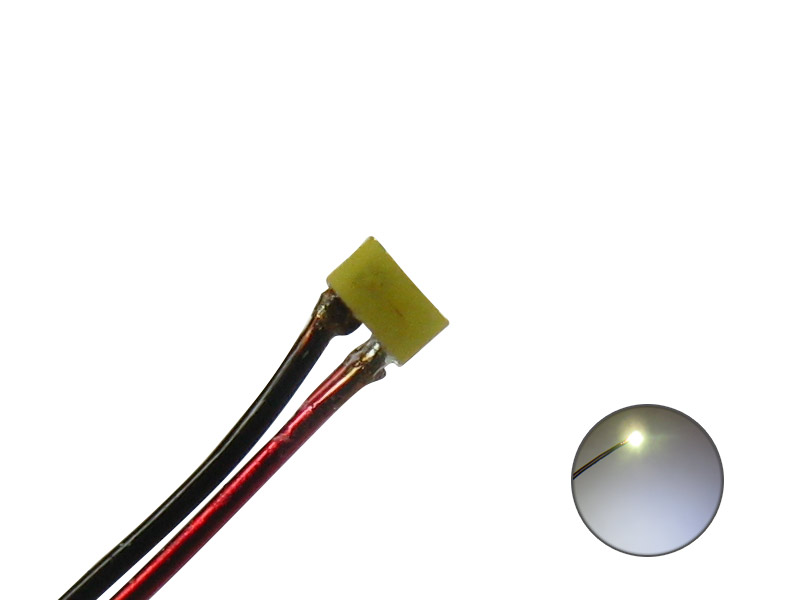www.modellbahn-exklusiv.de - SMD LED 0201 mit Kupferlackdraht kaltweiß