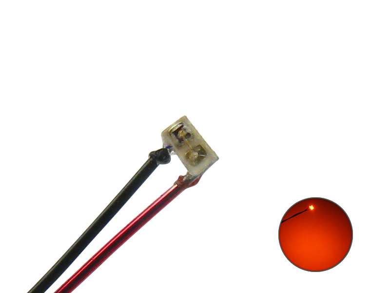 www.modellbahn-exklusiv.de - SMD LED 0201 mit Kupferlackdraht orange